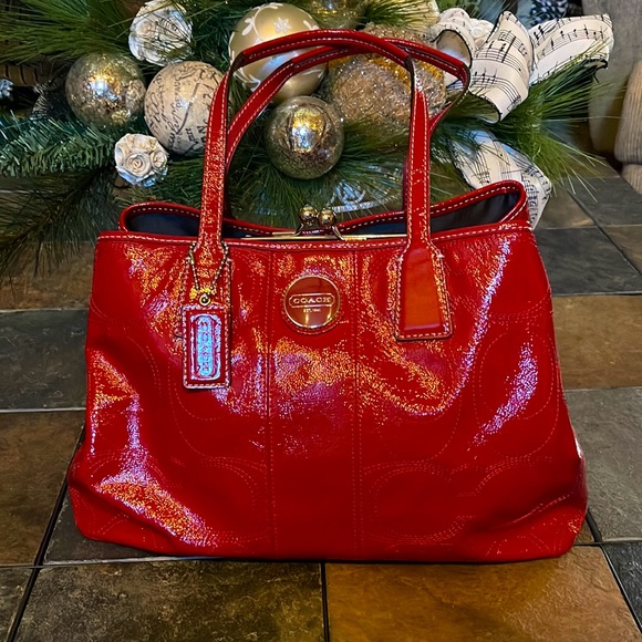 Coach | Bags | Nwot Coach Gorgeous Red Patent Leather Bag | Poshmark